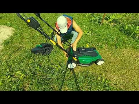 мульчирование Электрическая газонокосилка FinePower GRL200-43 - YouTube