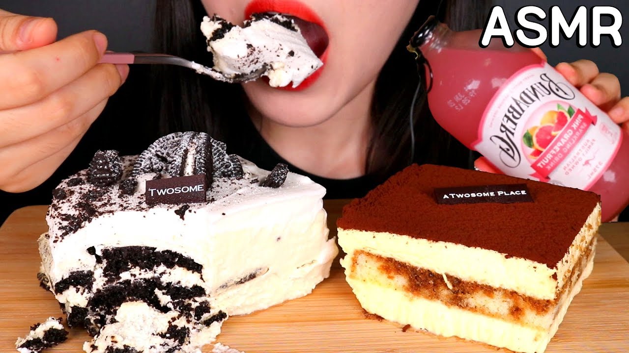 ASMR OREO CAKE, TIRAMISU CAKE 투썸 오레오 케이크, 티라미수 먹방 韓国 咀嚼音ケーキ EATING ...