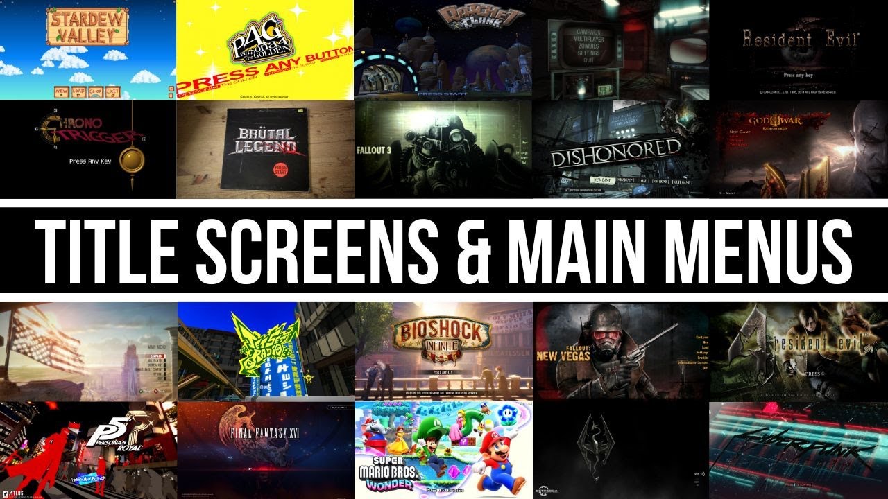 Title Screens & Main Menus - YouTube