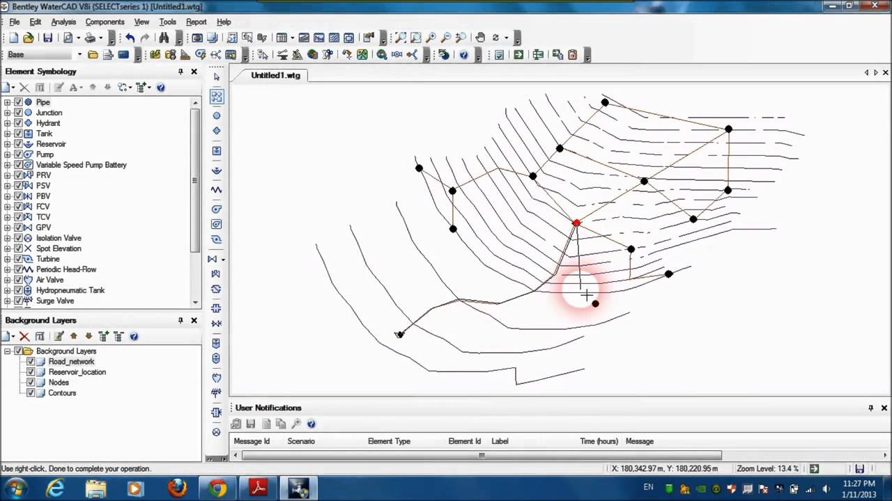 Learn WaterCAD V8i lesson 1 Part 1 Water Distribution Network1 - YouTube