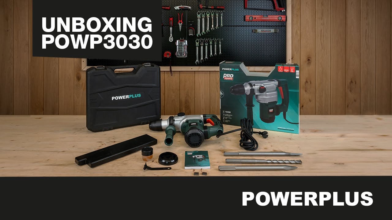POWERPLUS - POWP3030 boorhamer Unboxing - YouTube