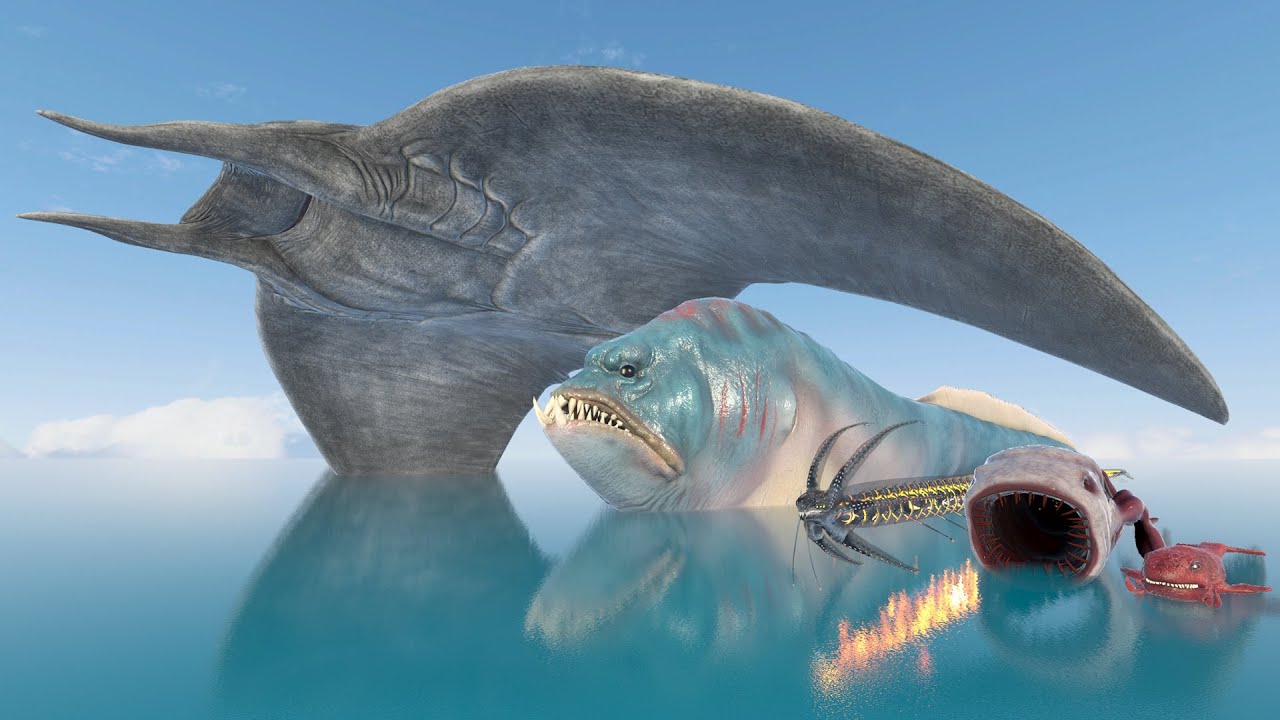 Sky Mantas Vs SCP-3000 Vs Sea Eater - 3D Sea Monster Size Animation ...