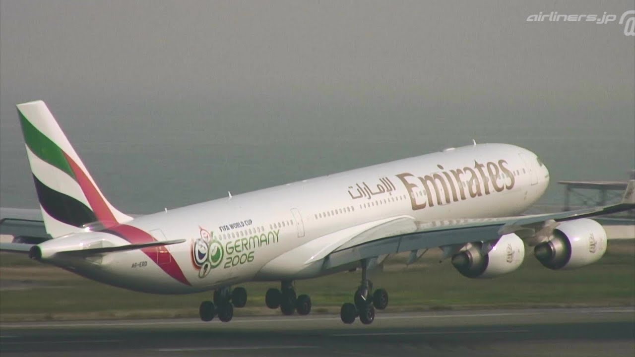 [2005 Kansai (関西)] Emirates A340-500《EK345 A6-ERD KIX050722》 - YouTube
