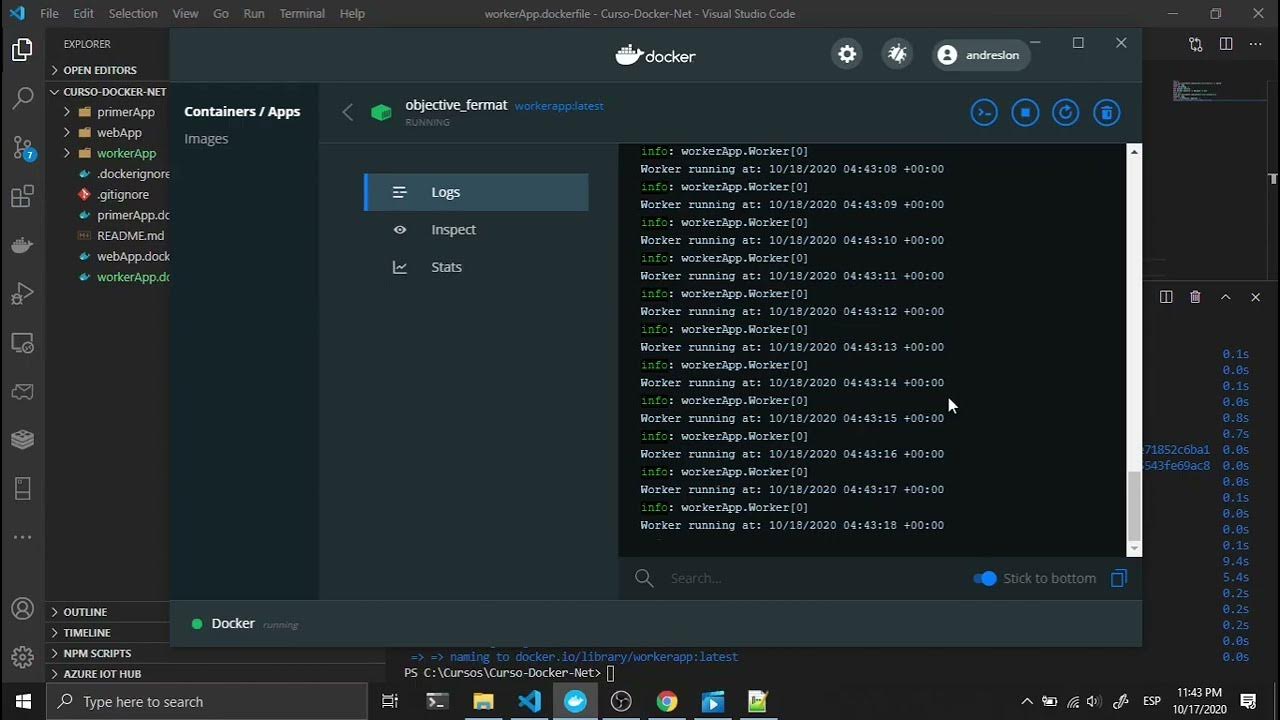 18-Contenedor Worker Net Core Background Service | Docker para desarrolladores .Net - YouTube