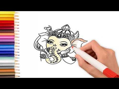 lord ganesha drawing step by step - YouTube