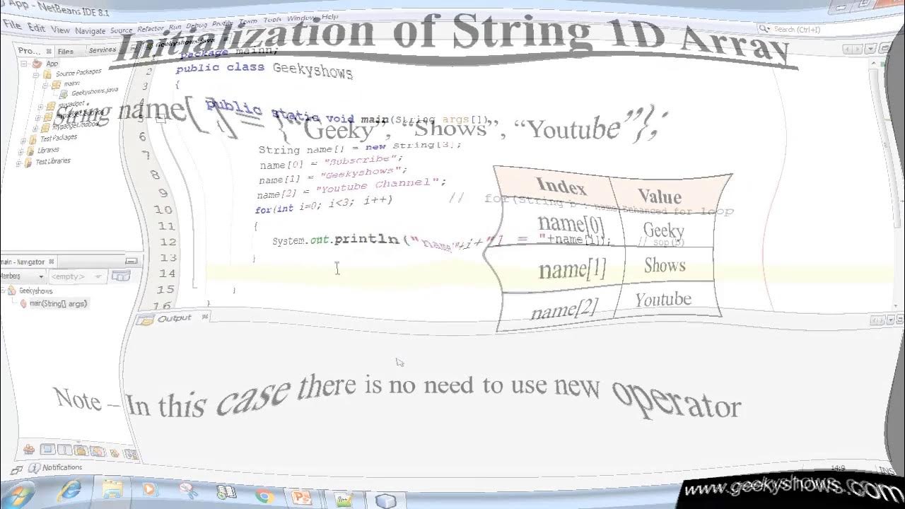 243. String one D Array in Java Programming (Hindi) - YouTube