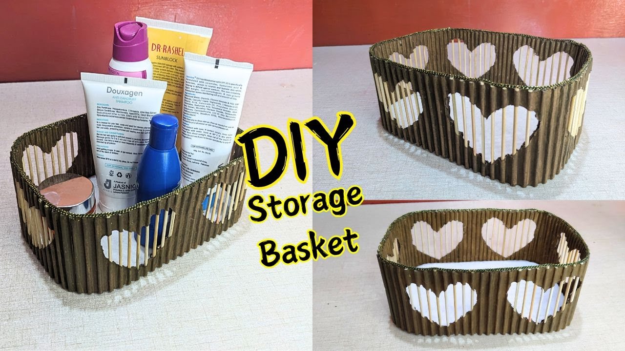 I Made a Storage Basket out of Cardboard // Eco - friendly Storage ...