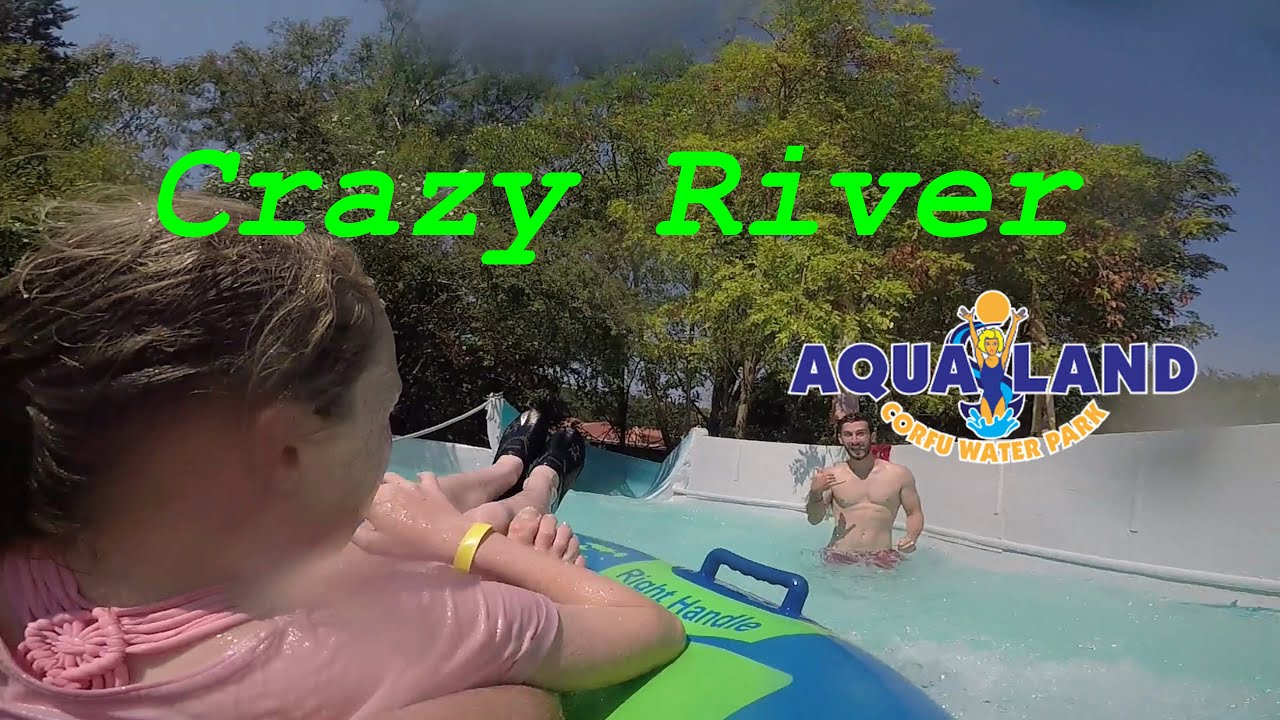 Crazy River Water Slide : Aqualand Corfu Greece 4k - YouTube