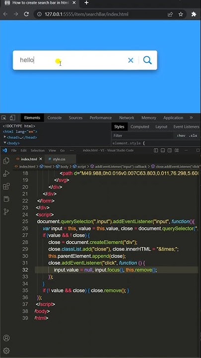 How To Create Searchbar In Html Css And Javascript Search In Html Css Youtube