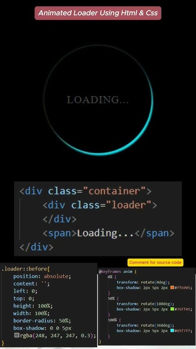 Animated Loader Using Html And Css Html Css Javascript Codevik