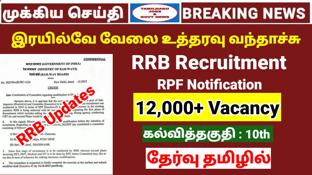 Railway Notification new Announcements | RPF Notification | RRB Board ...