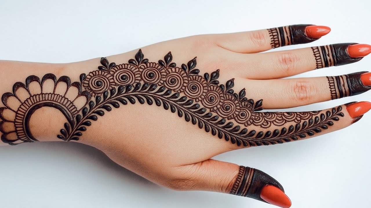 Latest simple back hand mehndi design | mehndi designs back side simple ...