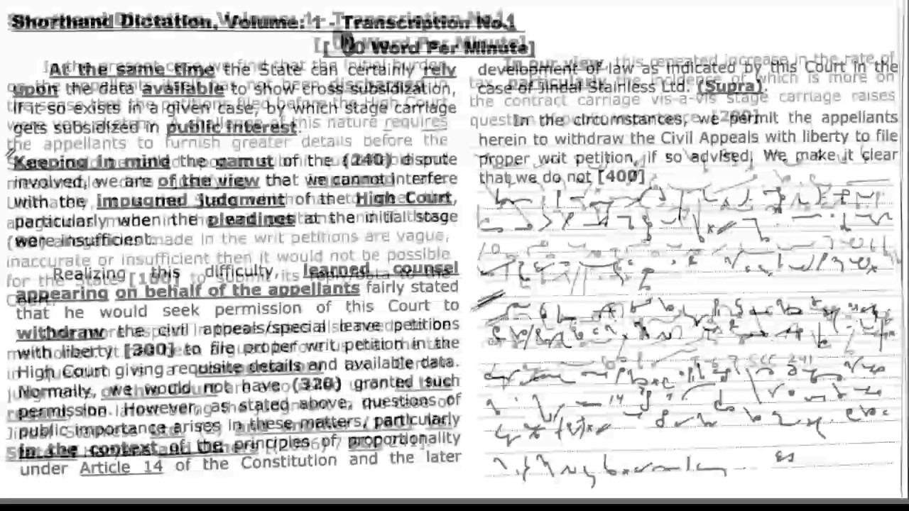 Shorthand Dictation (Legal) Volume 1, Exercise 1 (80 word per minute ...