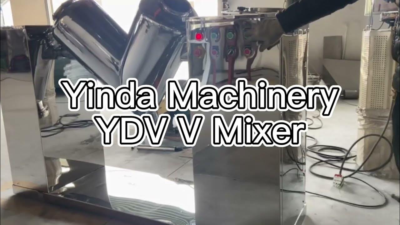 Yinda V cone blender for powder mixing stainless steel v mixer - YouTube