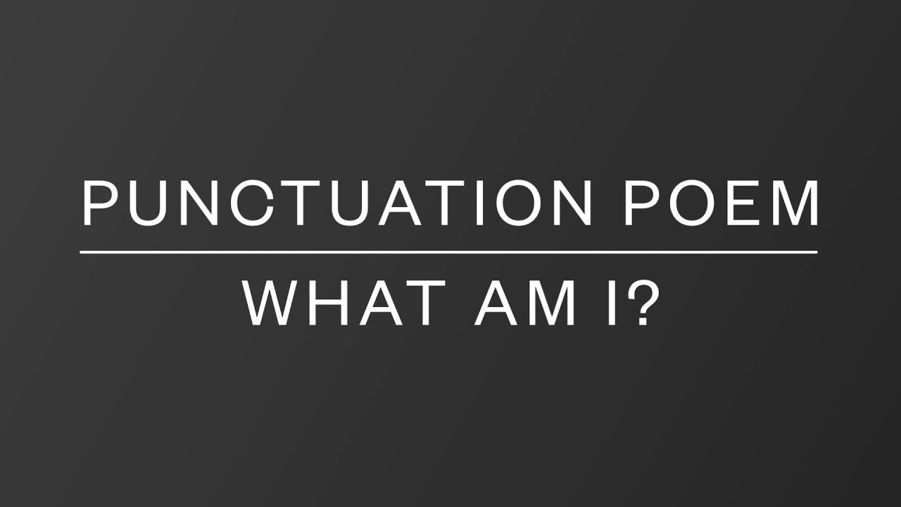 English | Punctuation Poem - YouTube