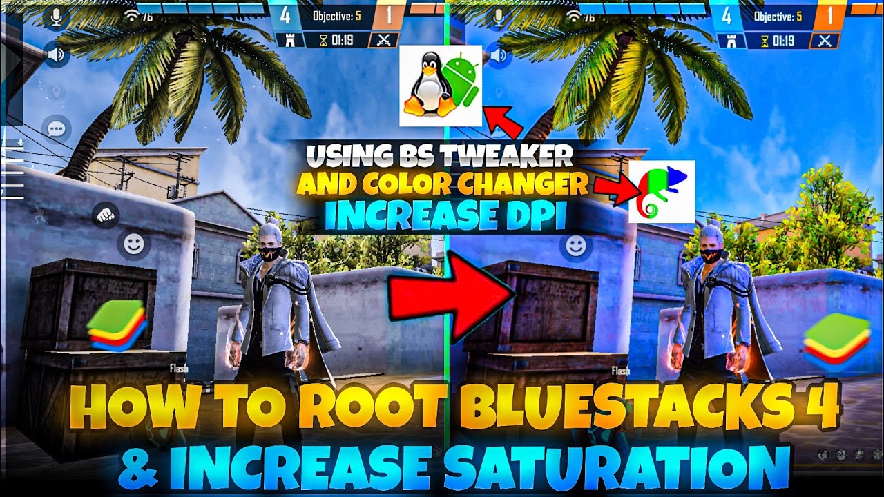 How To Root BlueStacks 4,5 & Increase Freefire Saturation,Change DPI ...