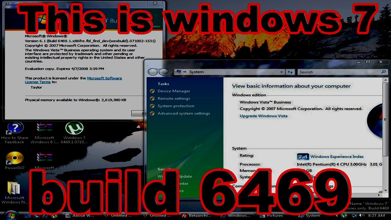 This is Windows 7 build 6469 - YouTube