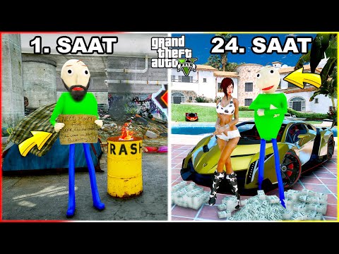 BALDİ VS 24 SAAT BOYUNCA FAKİRLİK! - GTA 5