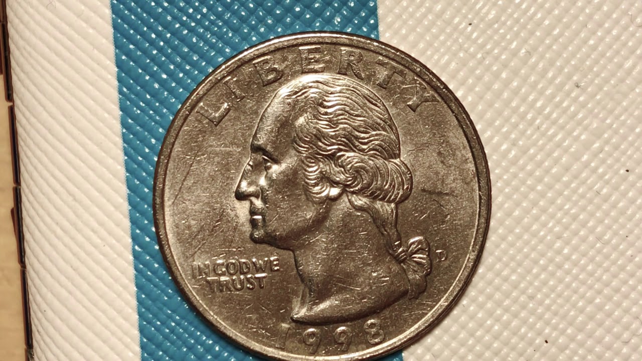 Washington 1998 upper nose cut error quarter - YouTube