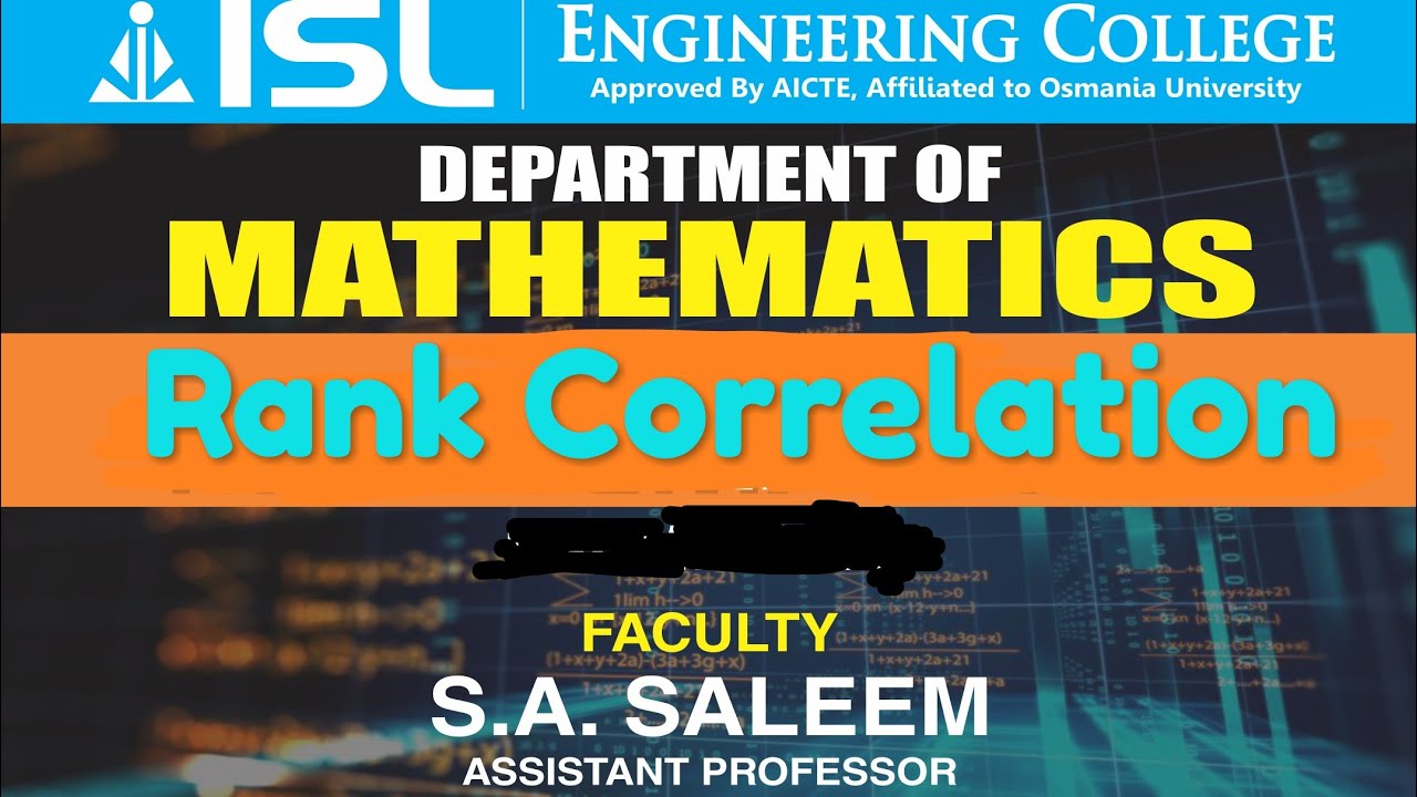 Rank Correlation | Mathematics-III - YouTube