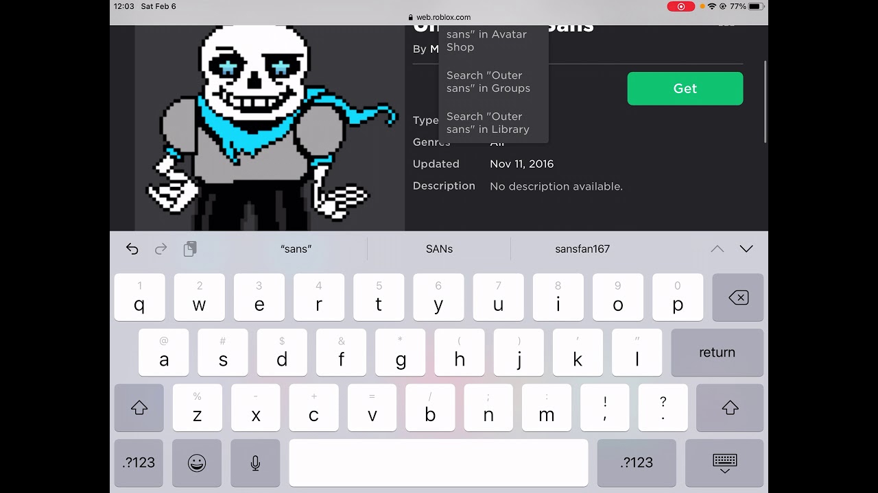 Sans id’s for obby creator part 1 - YouTube