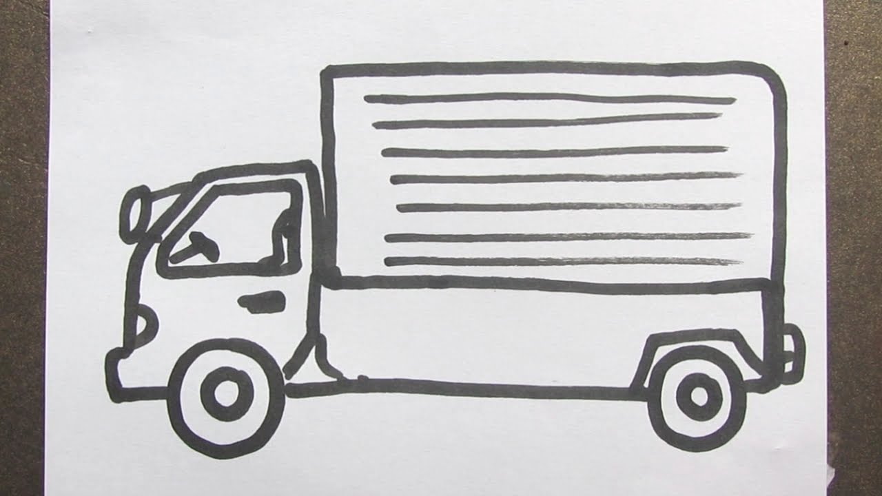 How to Drawing a Lorry for Kids | Lorry Drawing easy | Vehicle Drawing ...