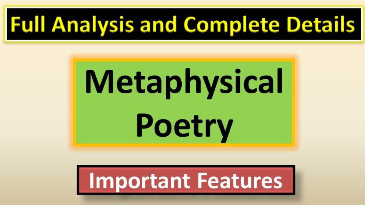 Metaphysical Poetry | Metaphysical Poetry-important features | English ...