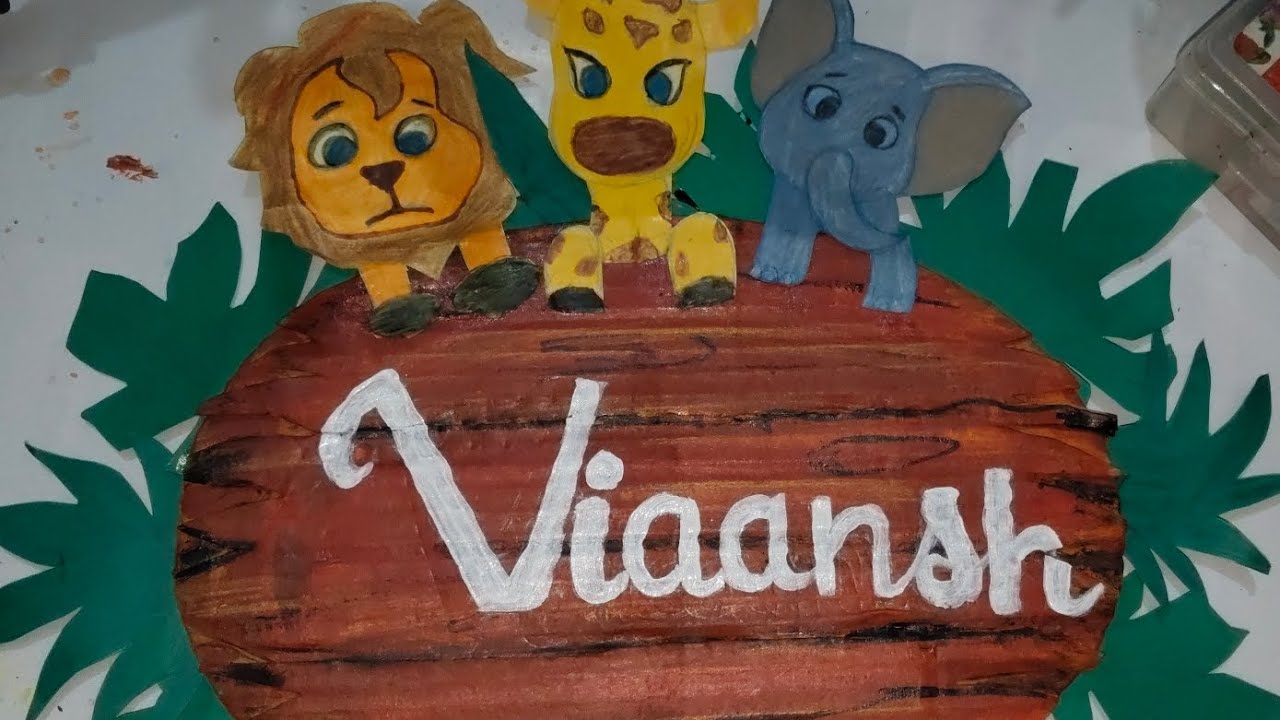 Nameplate Making At Home With Cardboard | DIY Nameplate for School ...