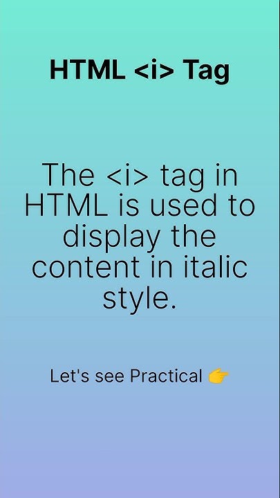 HTML italic Tag 🔥/ CS Coding Hub #html #shorts - YouTube