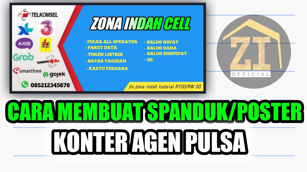 Cara Membuat Banner spanduk /poster Counter pulsa - YouTube
