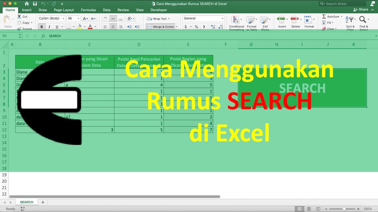Cara Menggunakan Rumus SEARCH di Excel - Compute Expert - YouTube