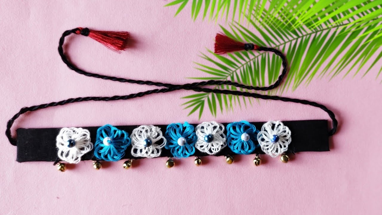 Handmade Thread Necklace Making | DIY Handmade Necklace | How to make ...
