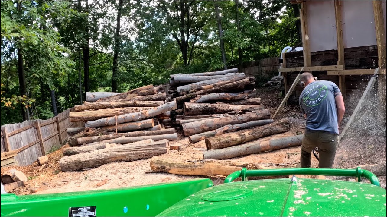 Making Firewood and results of kiln dried fresh cut wood. - YouTube