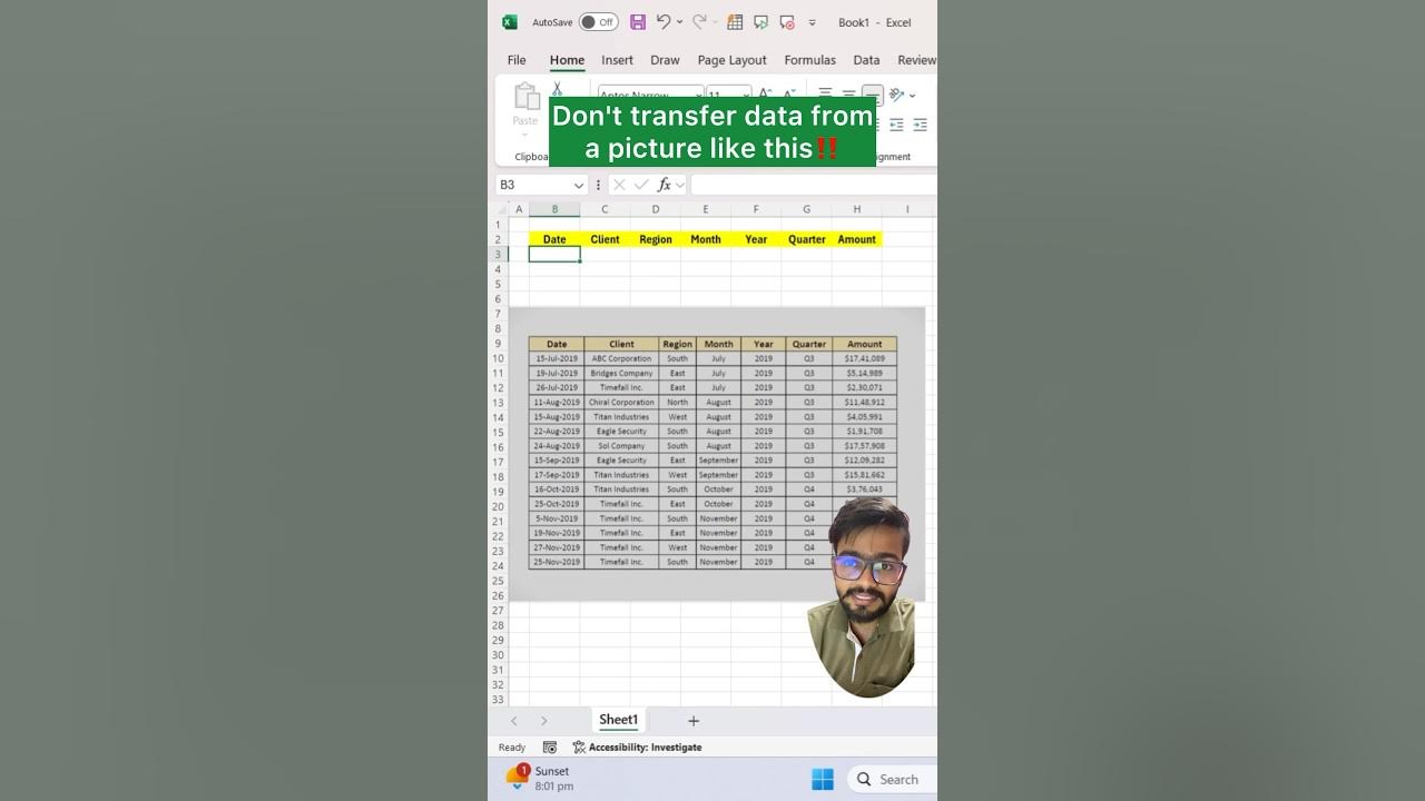 Don T Transfer Data From A Picture In Excel‼️instead Use Amazing Trick Exceltips Shorts Excel