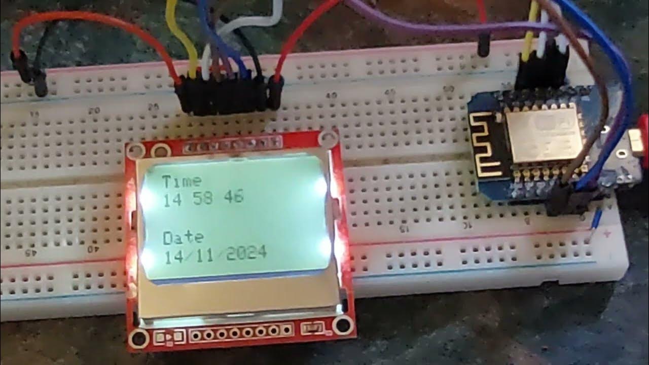 ESP8266 Time Clock with Nokia display showing the date & time via NTP server - YouTube