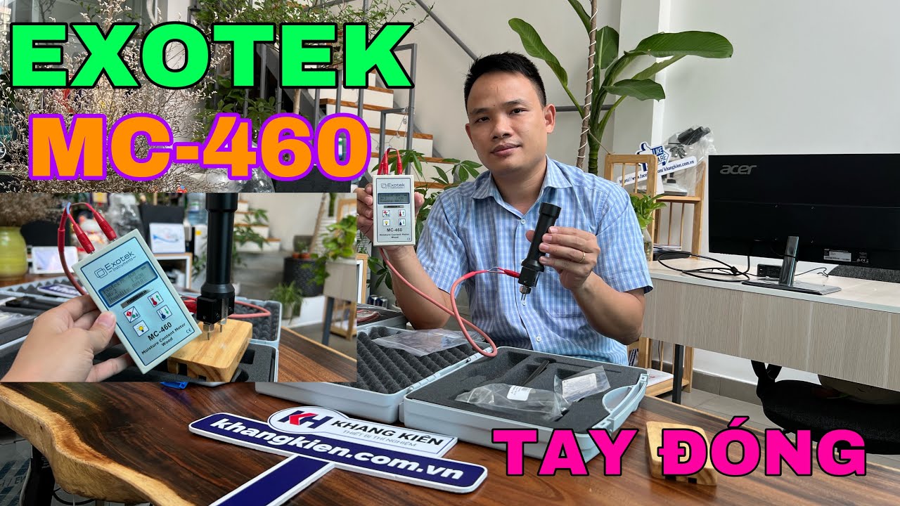 Máy đo độ ẩm gỗ dạng tay đóng MC460 Exotek - YouTube
