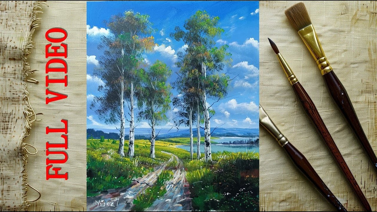 Yol Akrilik Boya Landscape Acrylic Painting - YouTube