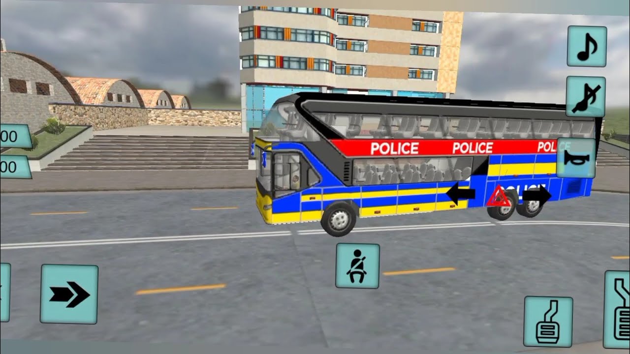police bus simulator game 3D, Luxury Bus At Off-Road, Bus Cartoon, Euro ...