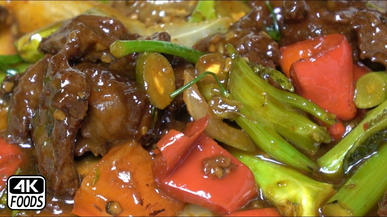 4k Foods ASMR | Shanghai Angus Beef from Panda Express Northridge - YouTube