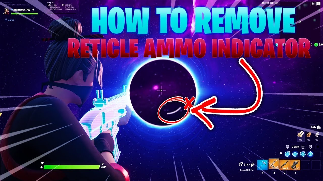 How to remove reticle ammo indicator in Fortnite Battle Royle - YouTube