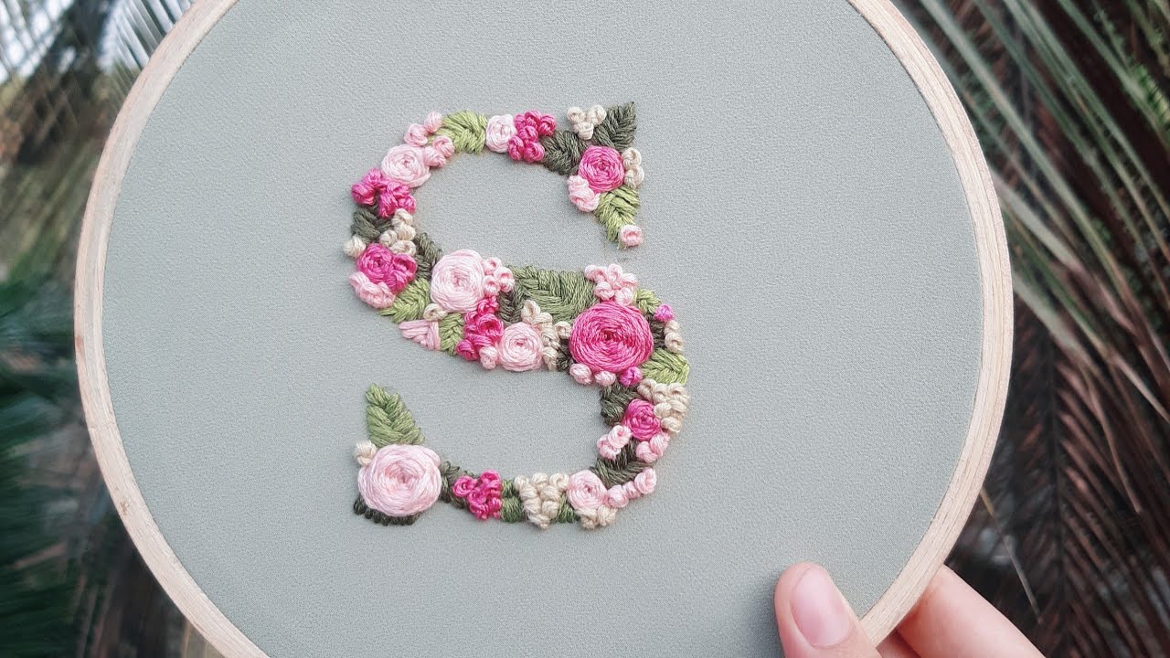 Monogram In Hand Embroidery | Hand embroidery hoop designs | Floral ...
