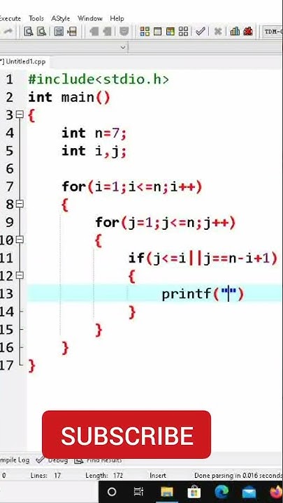 C Language Pattern ↙️ Star Ytshorts C Cprogramming Education Shorts Pattern Feedshorts