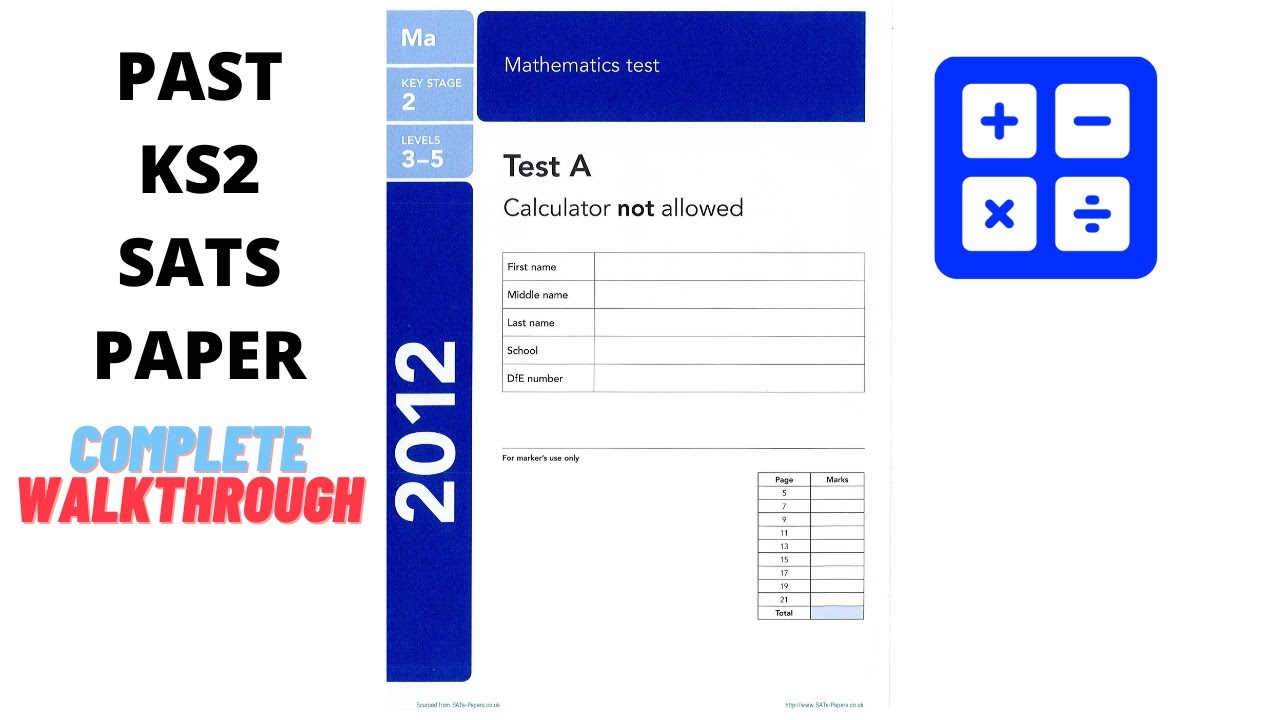 2012 Paper A - Past KS2 SATs exam - YouTube