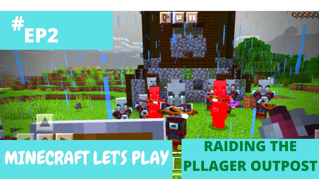 Raiding the Pillager Outpost!! | Minecraft Let's Play | Episode 2 - YouTube