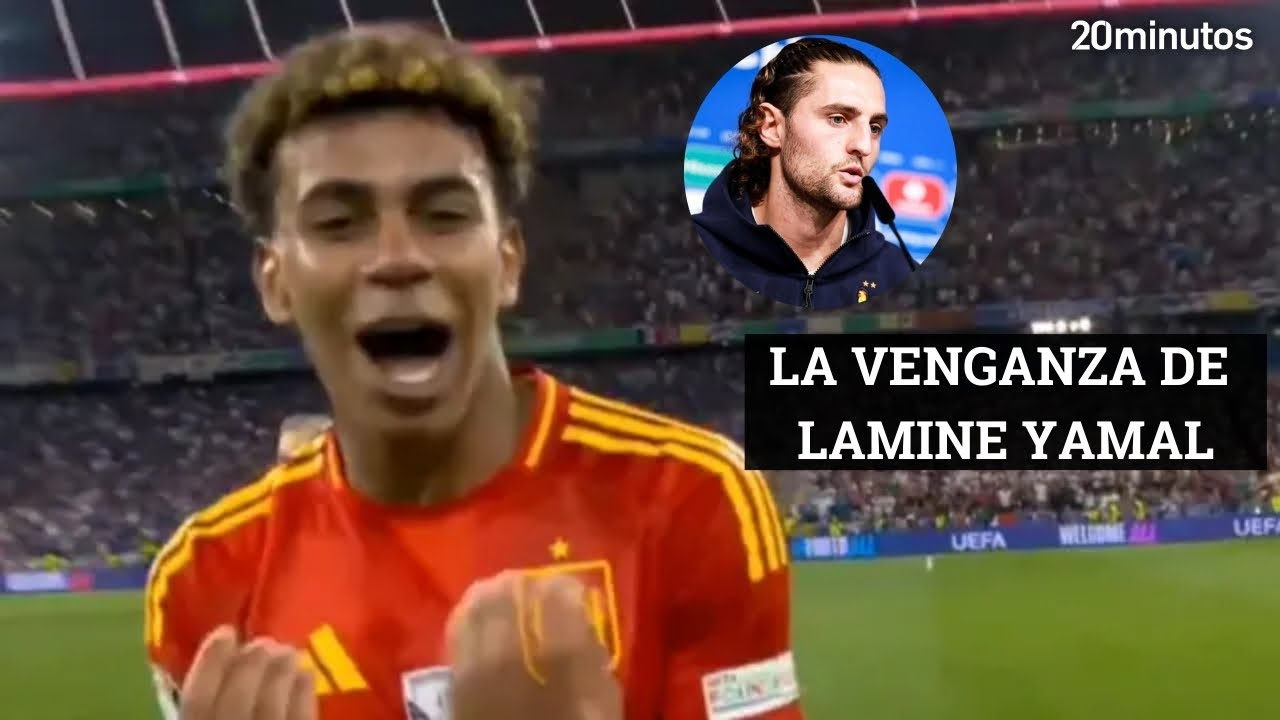 LAMINE YAMAL responde a RABIOT al final del partido - YouTube