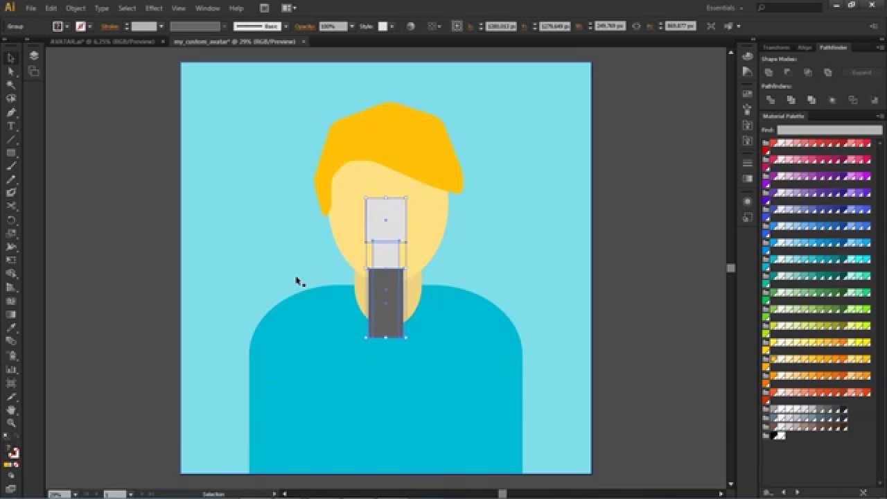 [llustrator] How to make material design inspired avatars for your ...