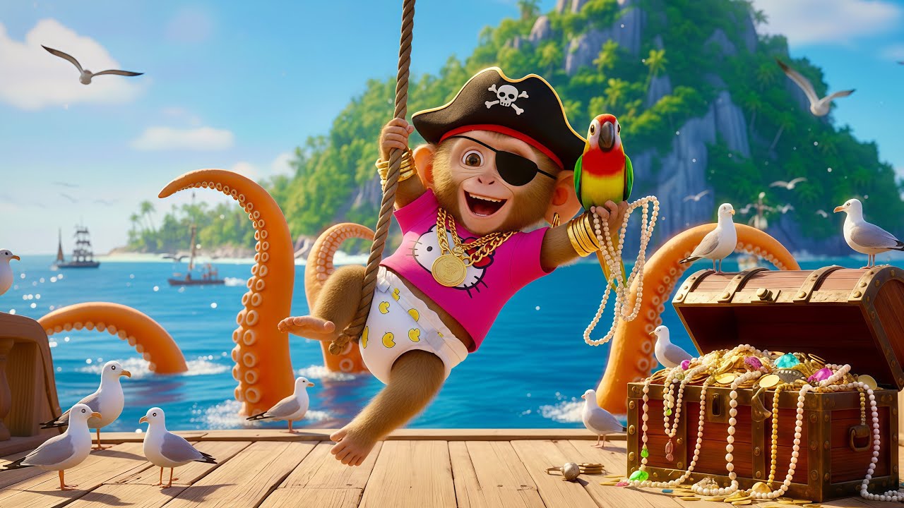 Monkey Bon’s Beach Trip Turns into a Thrilling Treasure Hunt 🐒🏝️ - YouTube