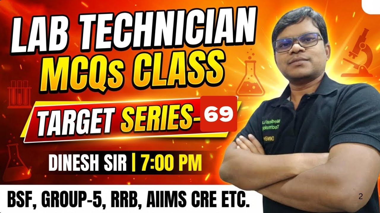 Lab Technician Live MCQS Class Target Series-69 for All Lab technician ...