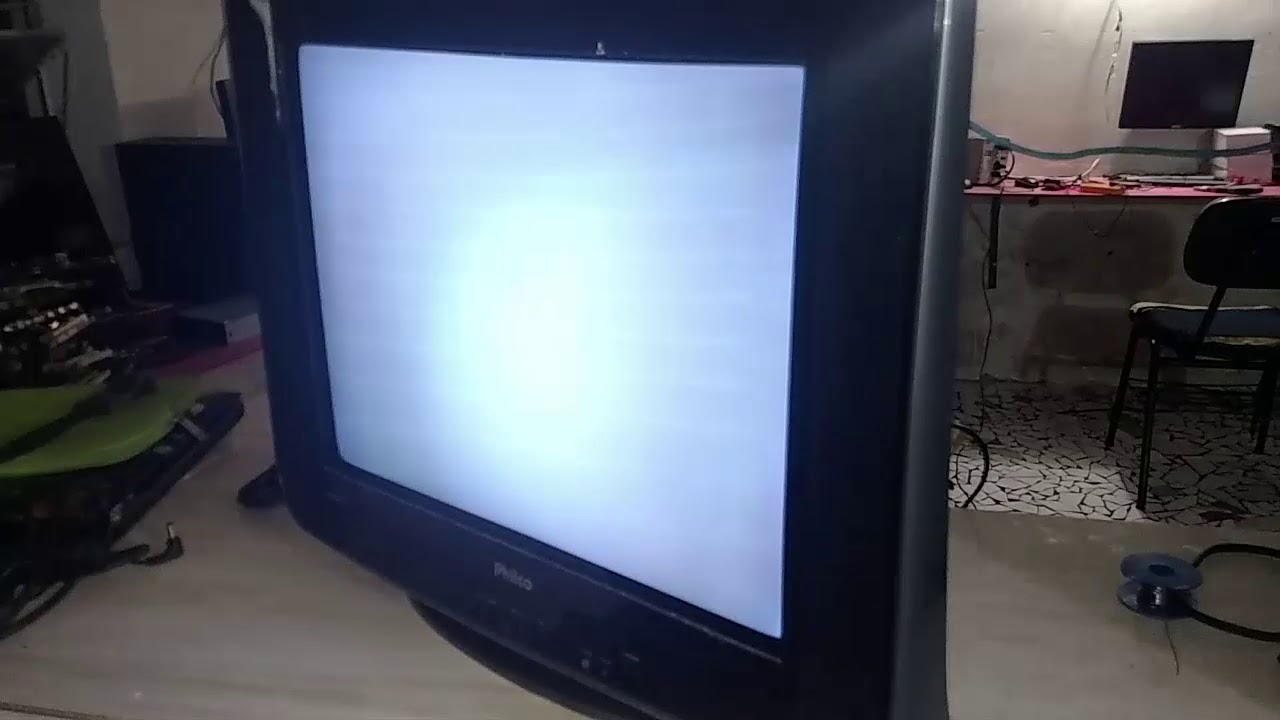 Tv philco tubo Tela branca conserto com apena 1 fio - YouTube