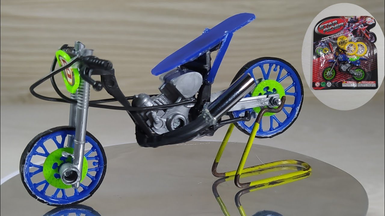 Tutorial Membuat Drag Miniatur Dari Motor Trail Mainan Terbaru - YouTube